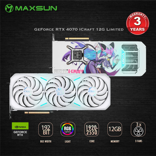 Maxsun Nvidia GeForce RTX 4070 iCraft OC 12G Enchantment Heart Princess